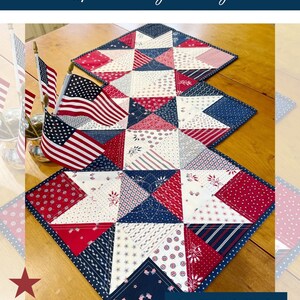 Table Runner Pattern for Charm Packs Quilt Pattern PDF Patriotic Stars Table Runner Pattern for ...