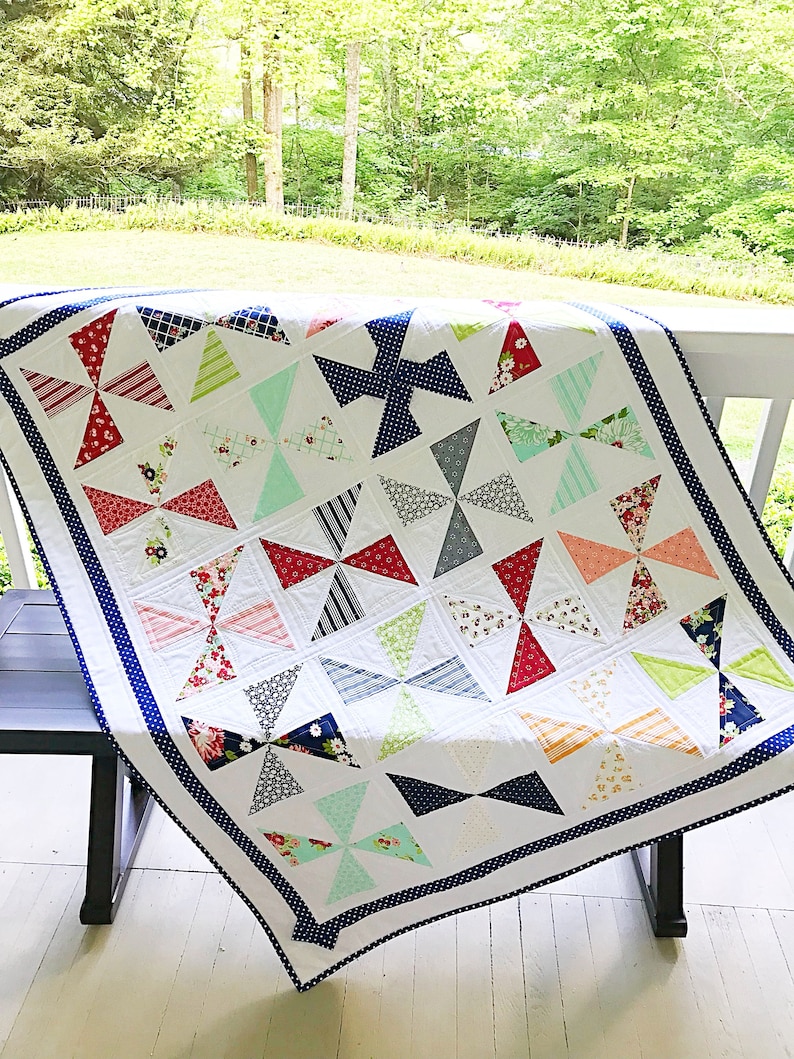 Quilt Patterns PDF Easy Quilt Pattern Pinwheel Quilt Patterns | Etsy