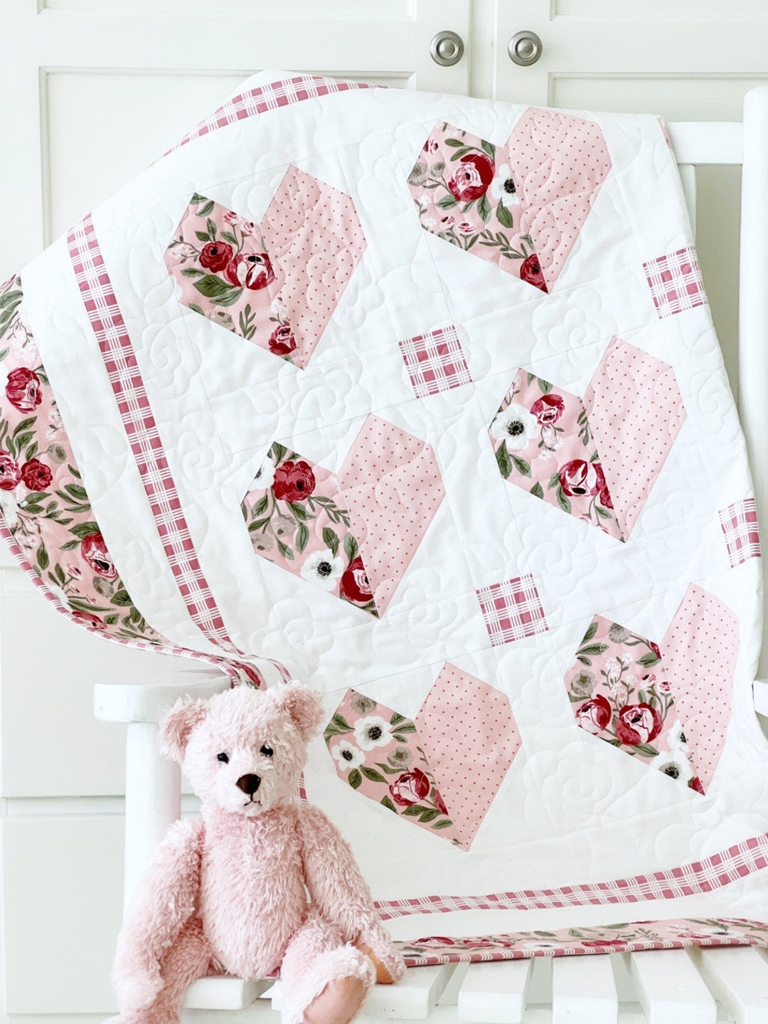 Heart to Heart Quilt Pattern PAPER Copy for Baby Quilt Pattern - Etsy