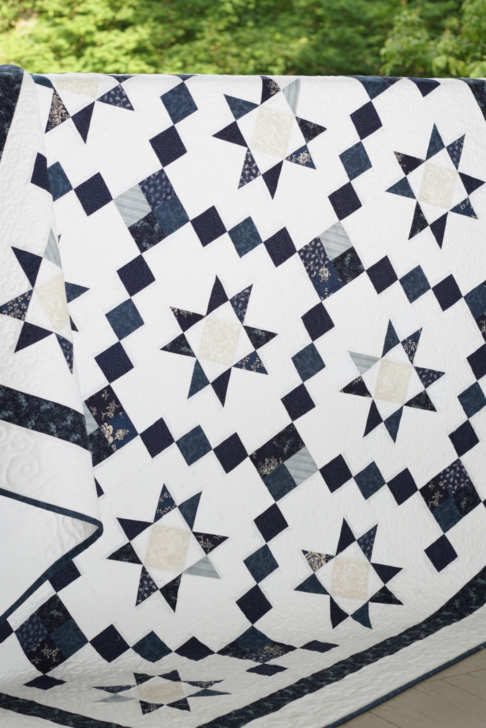 Star Quilt Patterns PDF Easy Quilt Pattern Blue and White Quilt Pattern ...