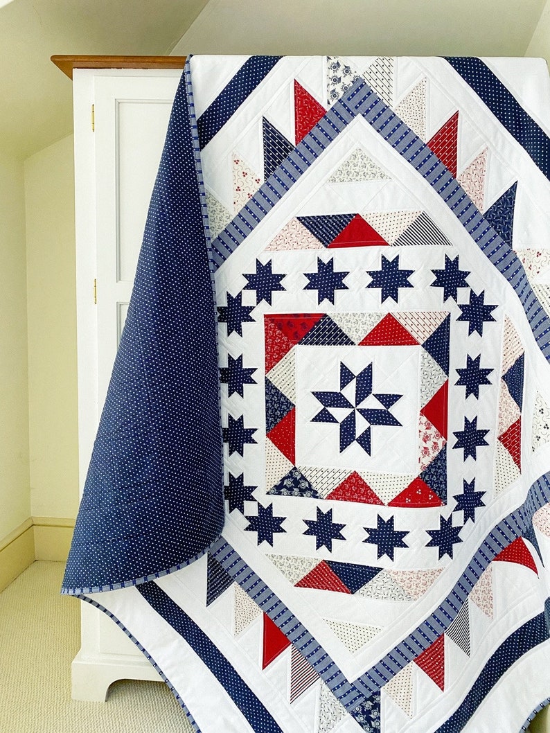 Charm Pack Quilt Patterns PDF Patriotic Quilt Pattern Star - Etsy