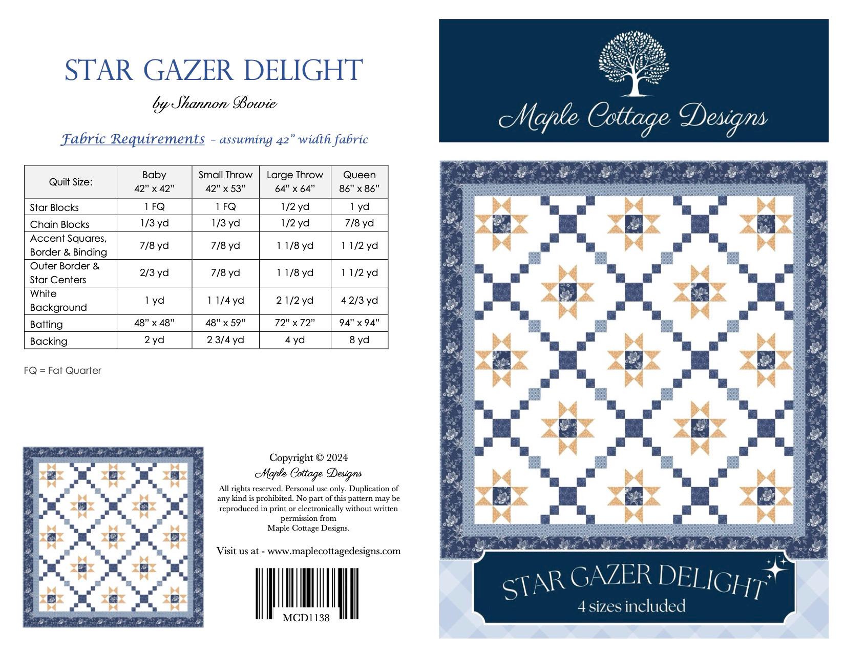 Quilt Pattern PDF Star Gazer Delight Quilt Pattern Beautiful and Easy ...