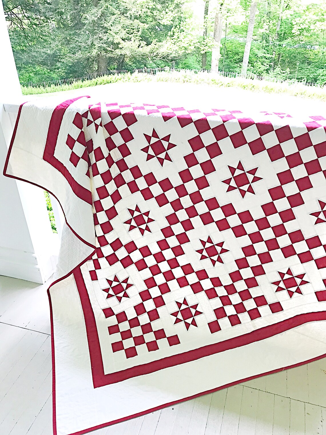 Red and White Quilt Patterns PDF Easy Quilt Pattern Farmhouse - Etsy