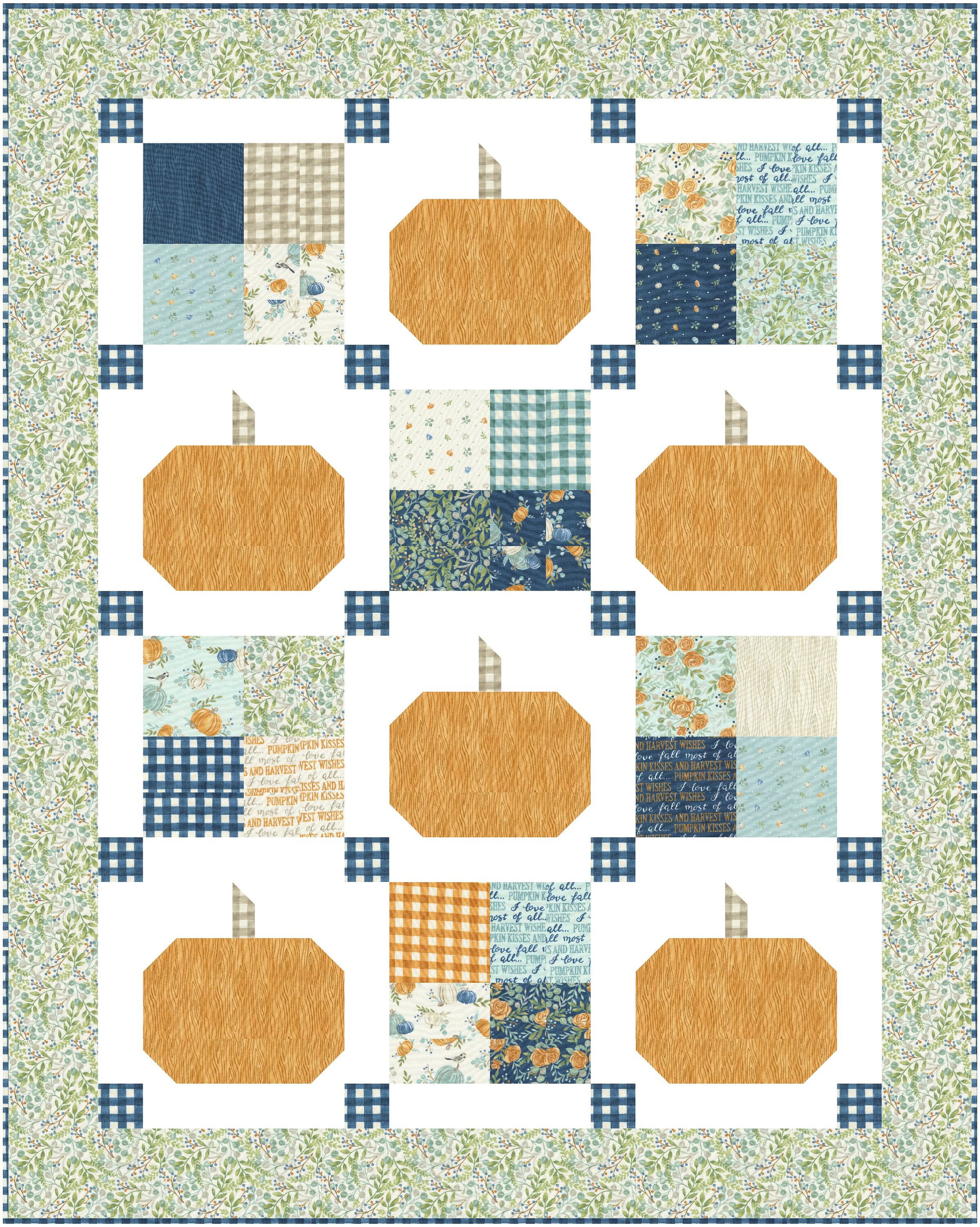 Pumpkin Patch Quilt Pattern PAPER Copy Easy Quilt Pattern for Fall ...
