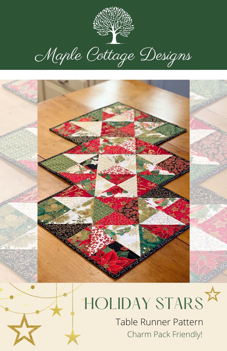 Table Runner Pattern for Charm Packs Christmas Table Runner - Etsy