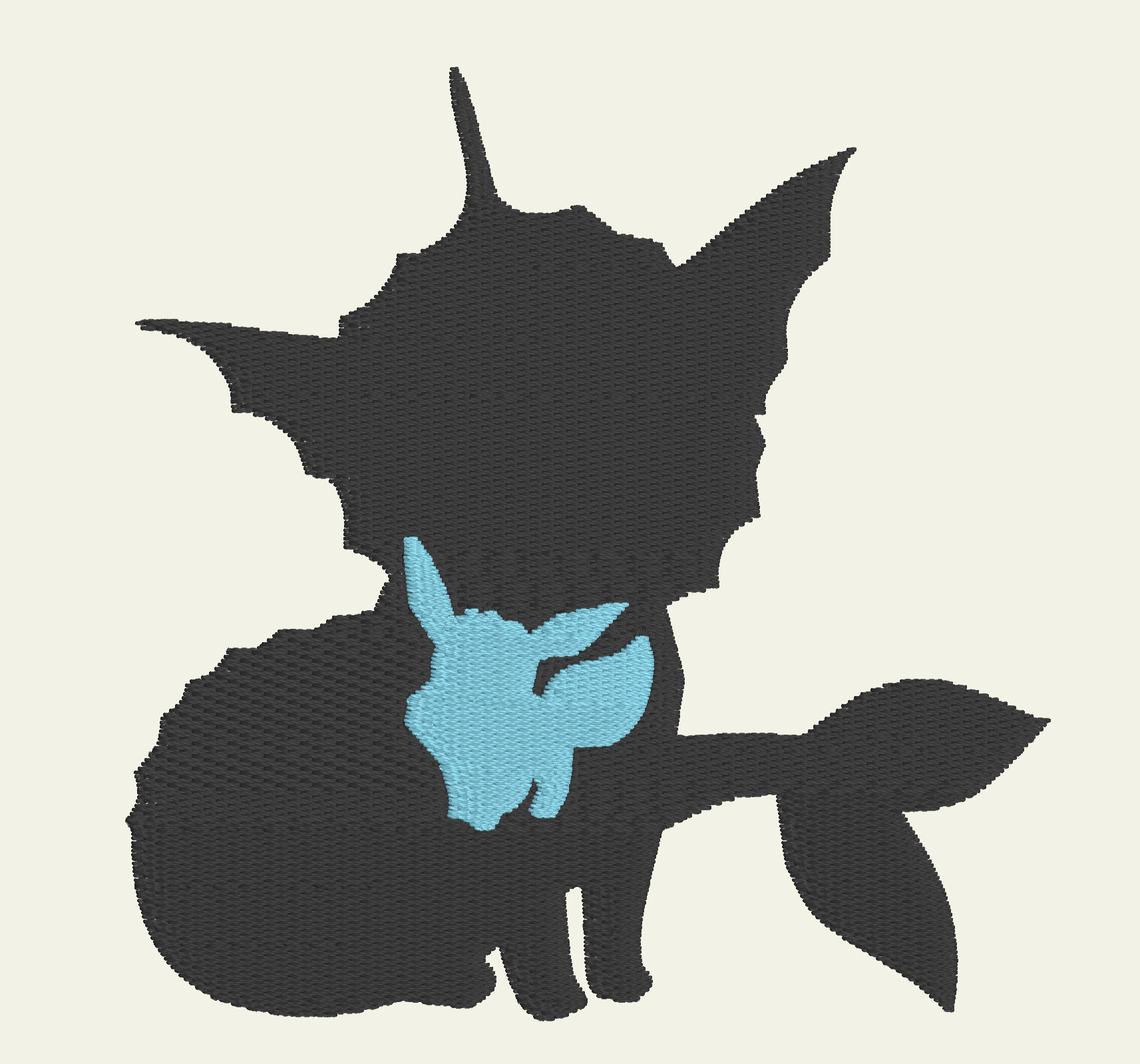 Embroidery Pokemon Eevee Vaporeon Water Evolution Stack - Etsy