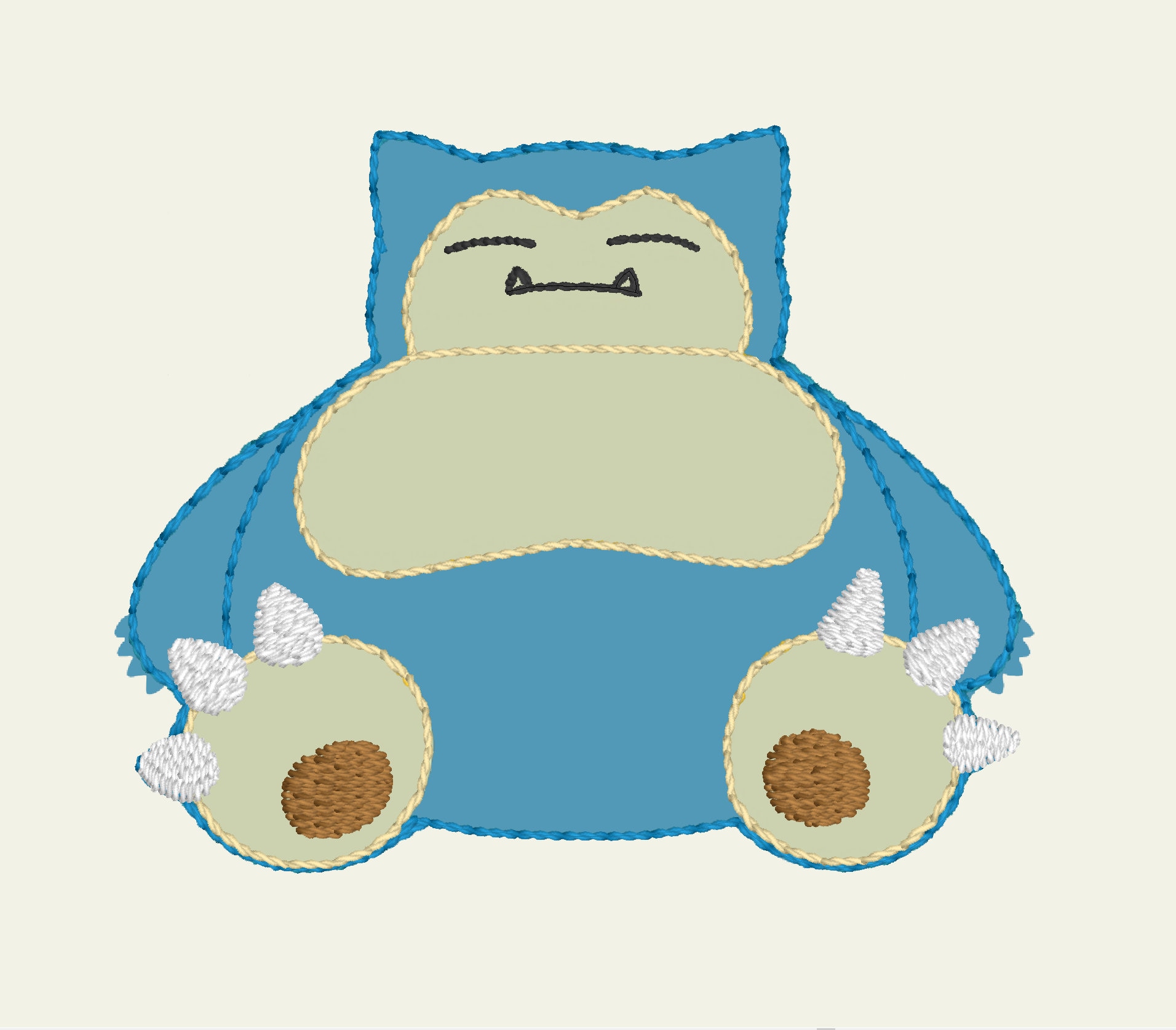 Snorlax Feltie Pokemon Normal Embroidery Design Felt Bow Clippy Reel - Etsy