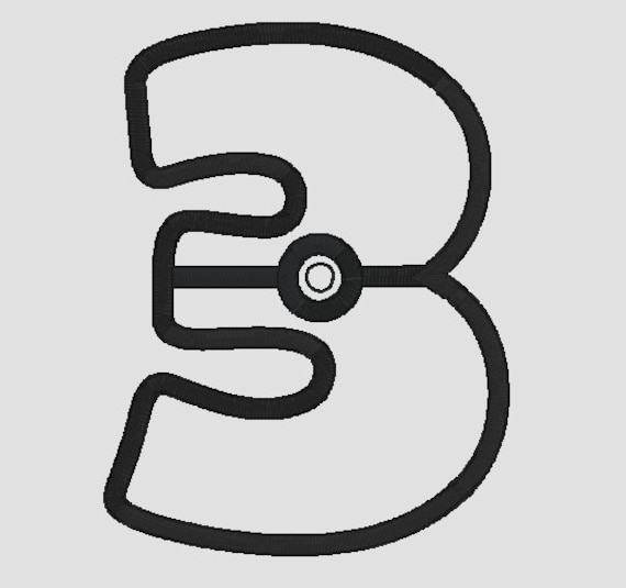 Pokemon Applique 3 Three Birthday Number Embroidery Pokeball | Etsy