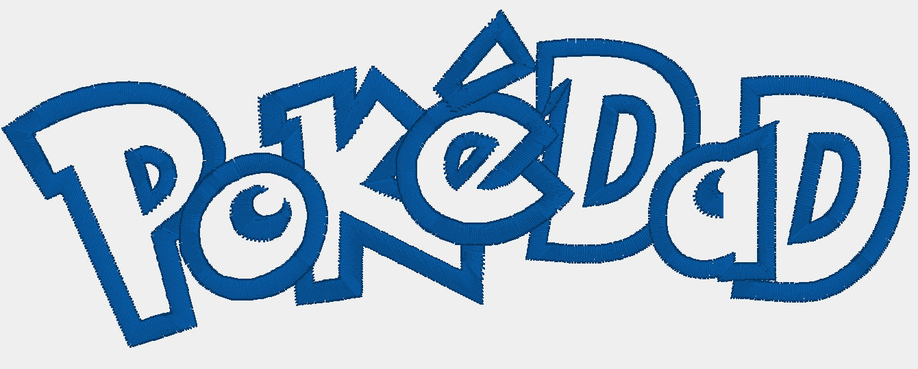 Pokedad Poke Dad Daddy Pokemon Machine Embroidery Applique Logo Design ...