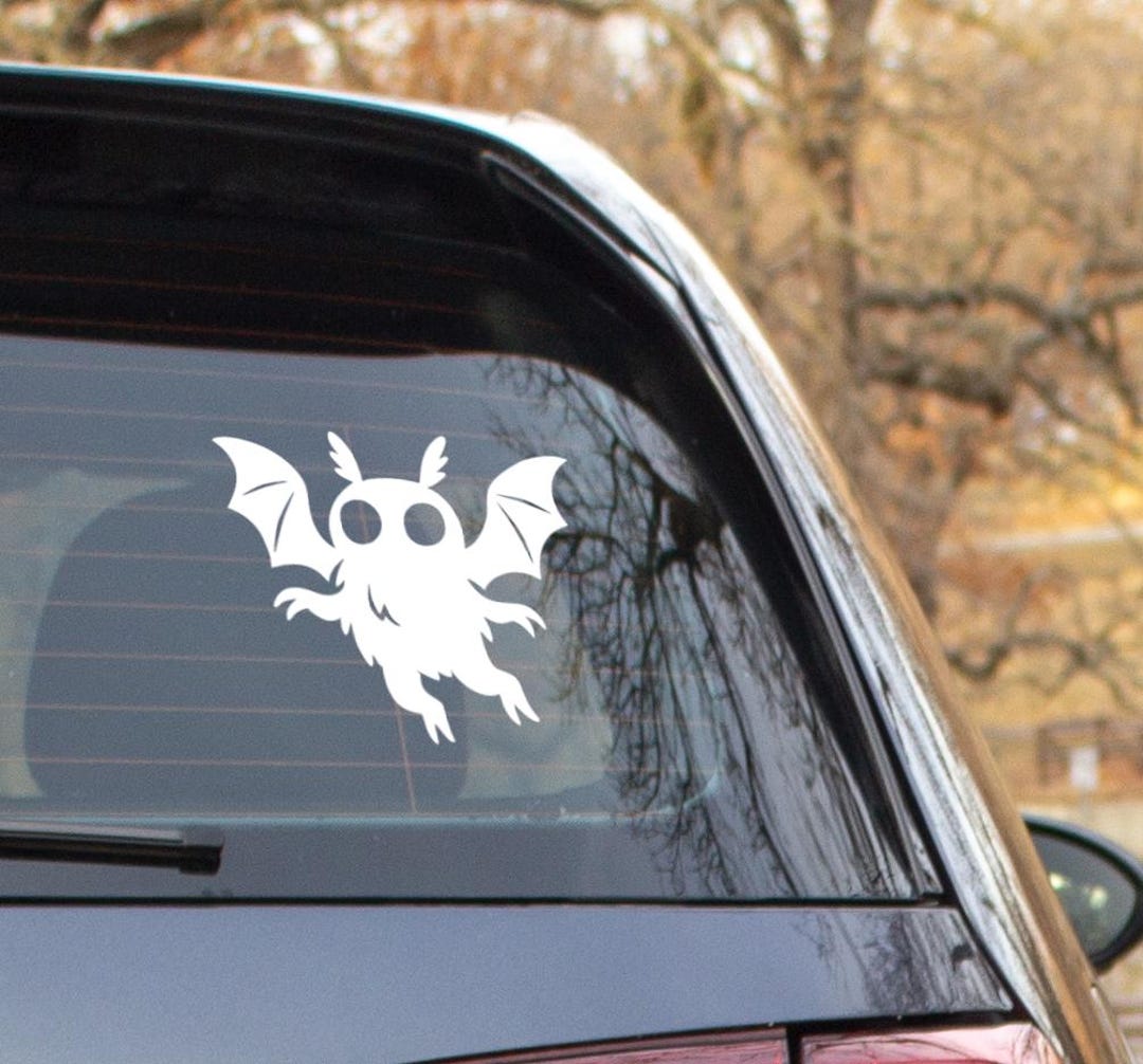Mothman Car Decal: Cryptid Bat Vinyl Sticker - Alt Goth Decor - Etsy