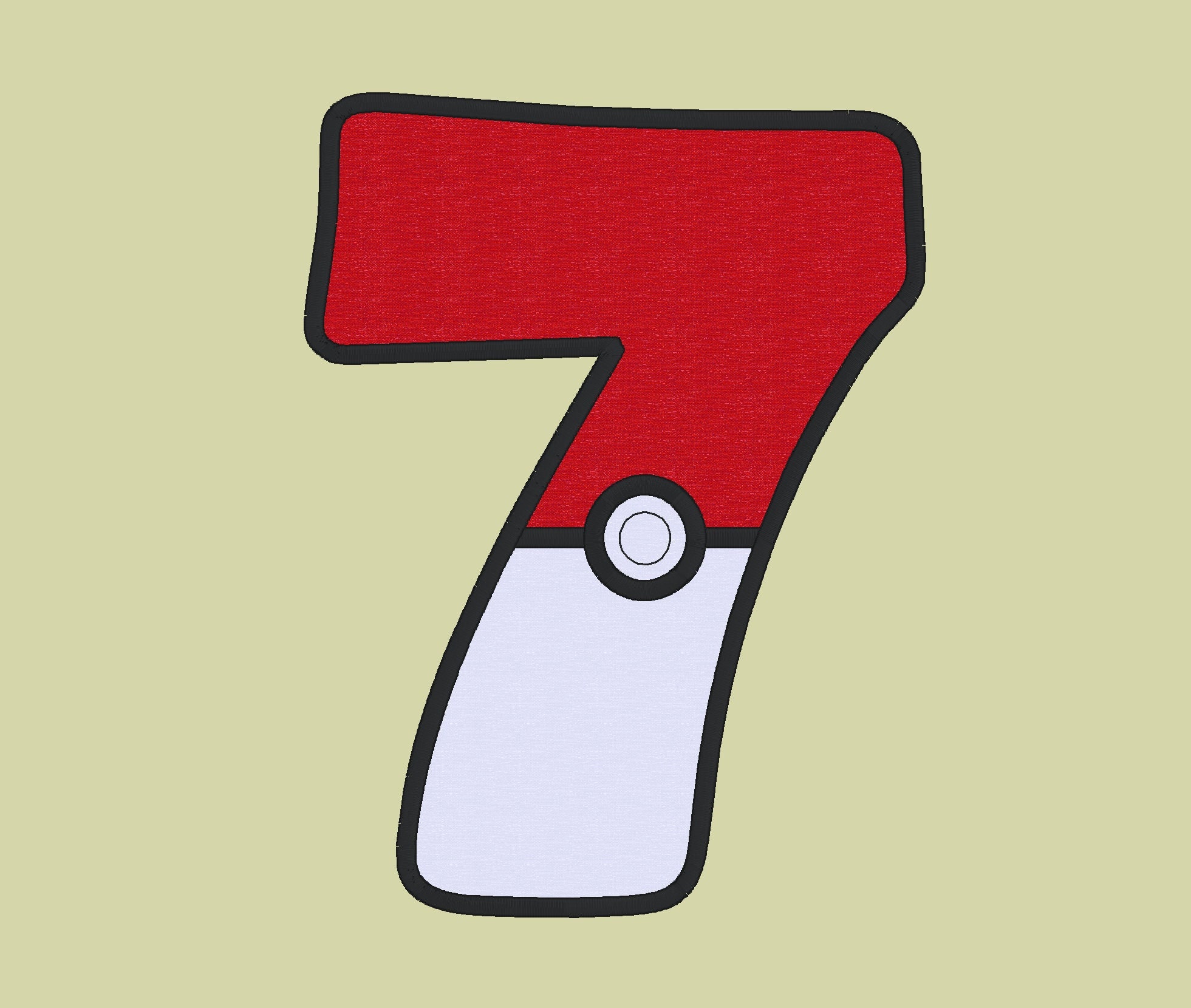Pokemon Applique 7 Eight Birthday Number Embroidery Pokeball - Etsy