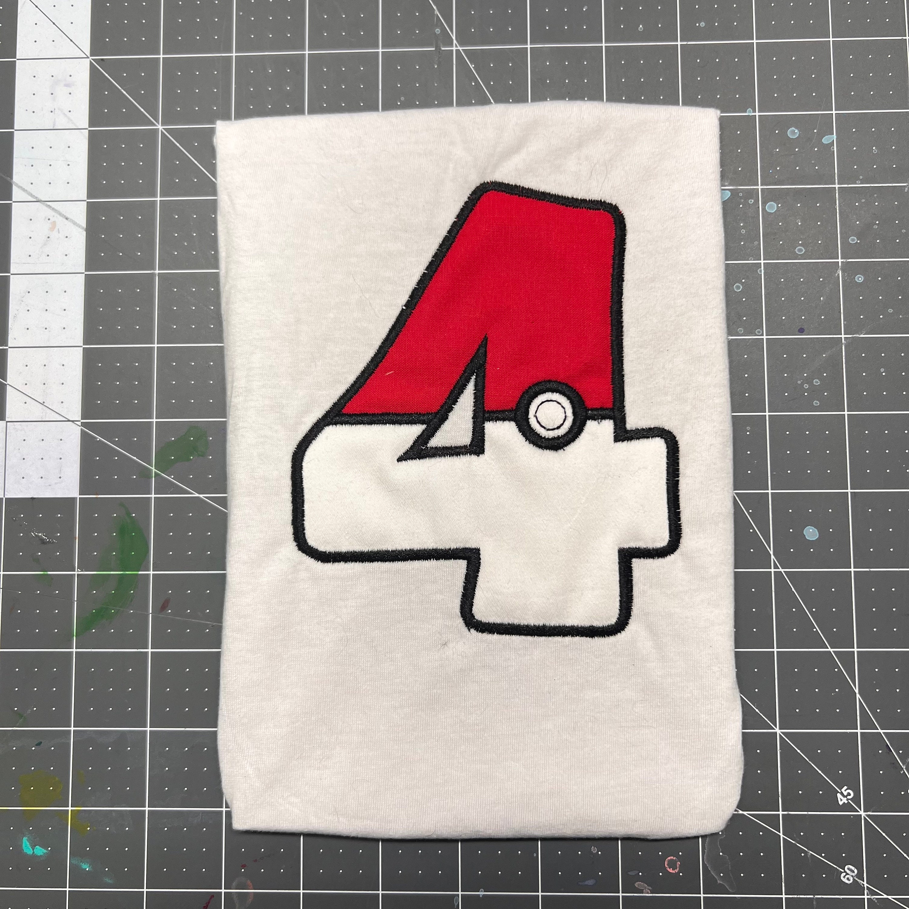 Pokemon Applique 4 Four Birthday Number Embroidery Pokeball - Etsy