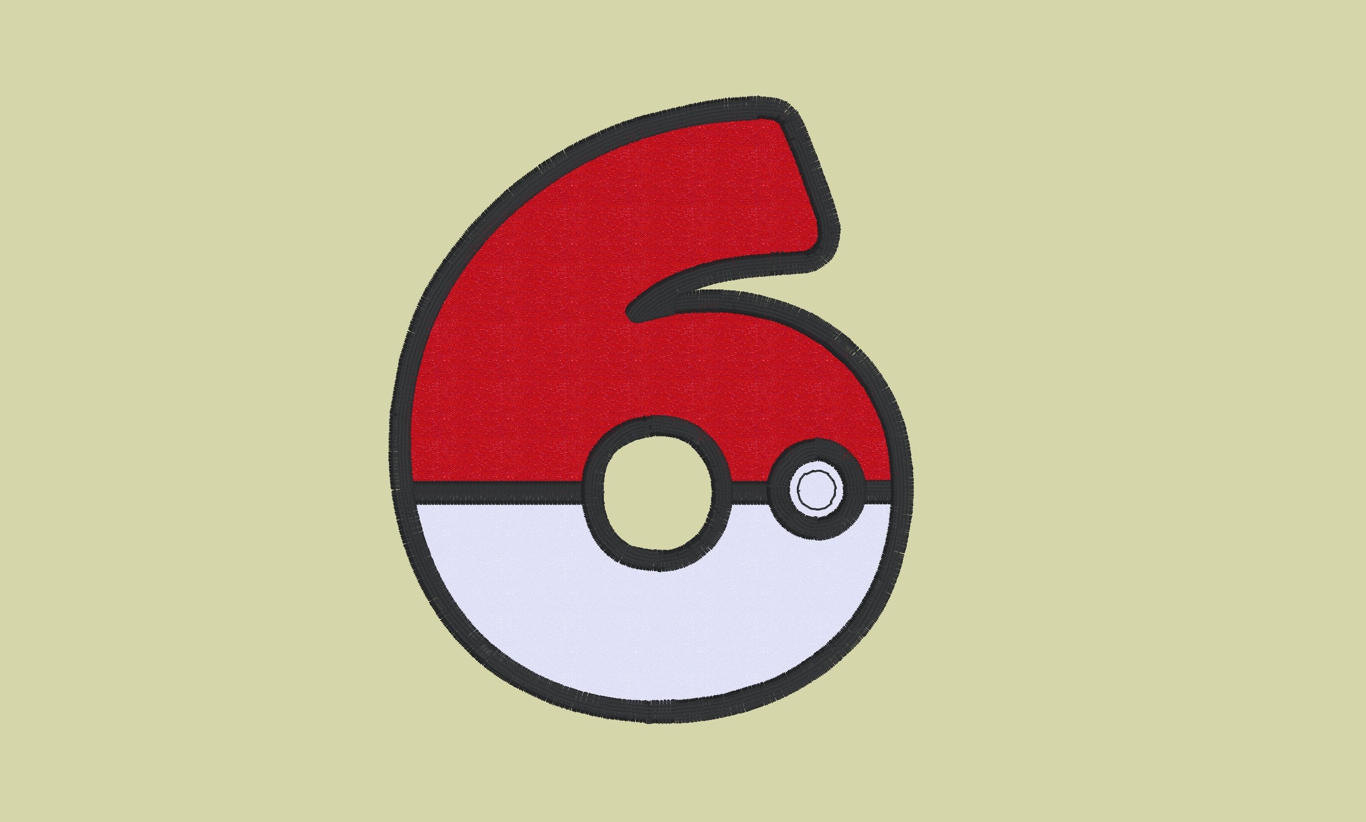 Pokemon Applique Six 6 Birthday Number Embroidery Pokeball - Etsy