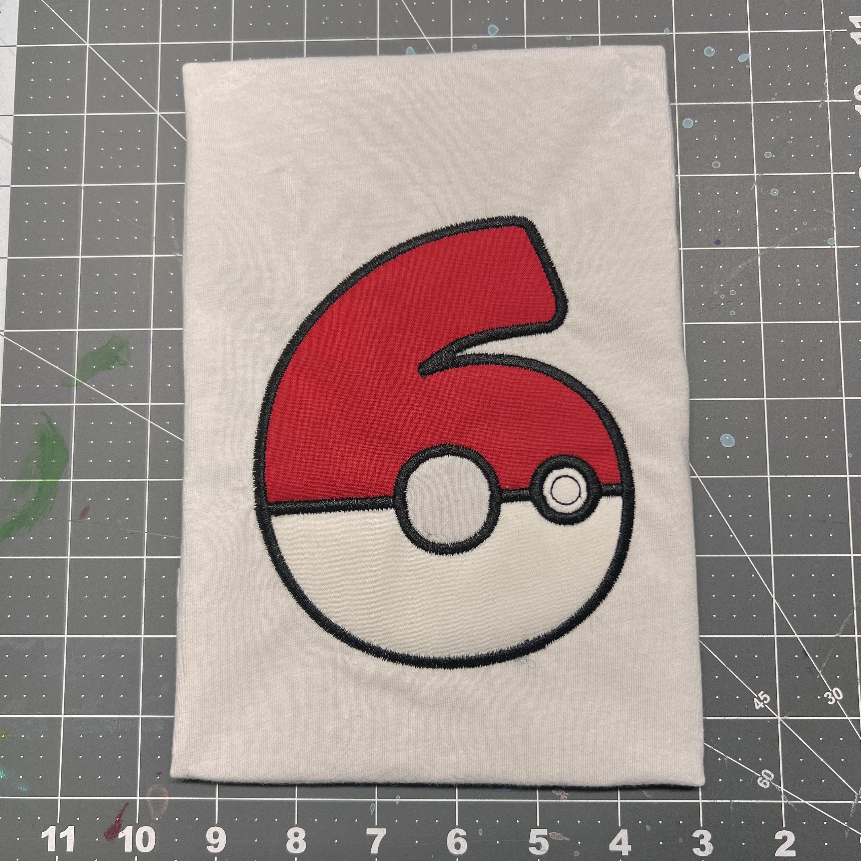 Pokemon Applique Six 6 Birthday Number Embroidery Pokeball - Etsy