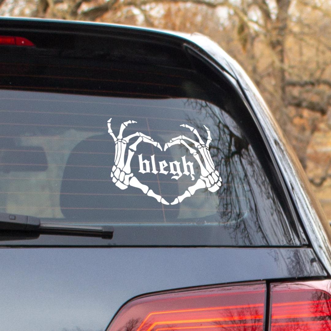 Blegh Skeleton Hands Heart Metal Rock Alt Goth Car Decal Vinyl Custom ...