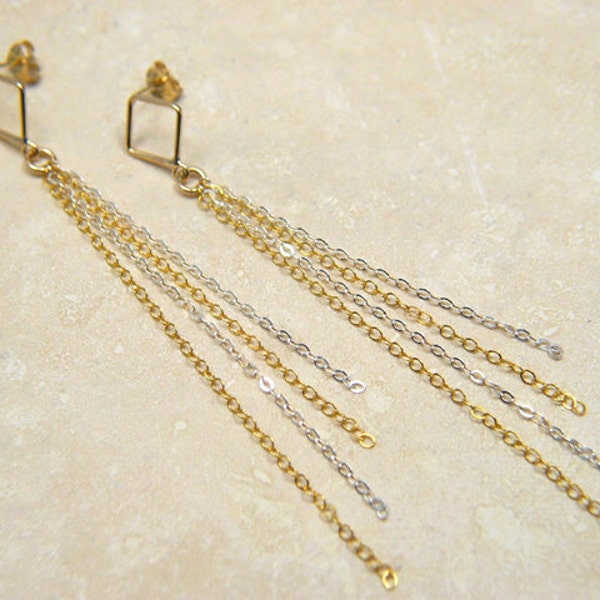 Multi Chain Earrings - Etsy