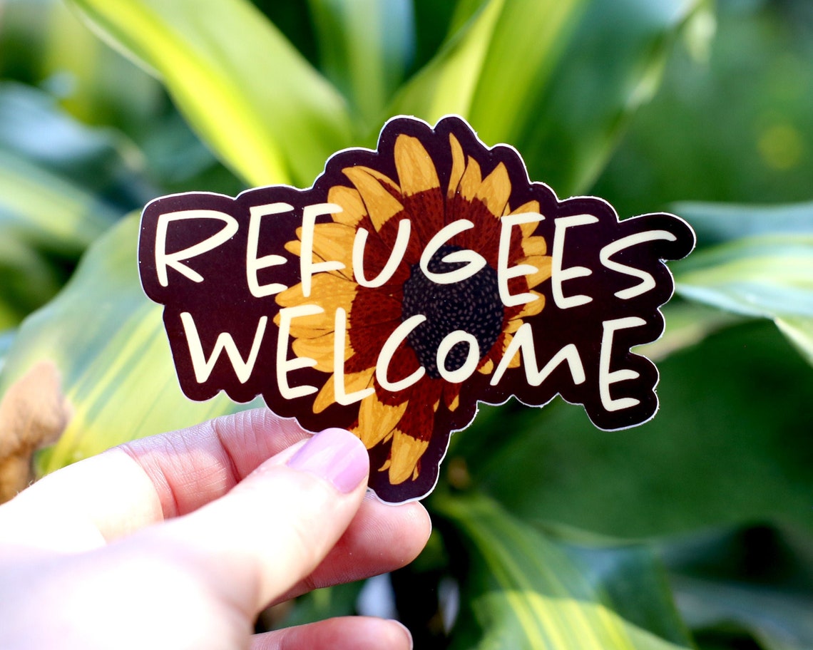 Refugees Welcome Stickers Fundraiser to Support Immigrant - Etsy