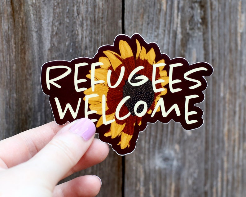 Refugees Welcome Stickers Fundraiser to Support Immigrant - Etsy