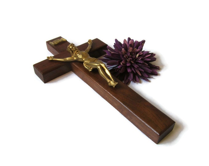 Crucifix; Walnut Crucifix, Wood Crucifix, Wooden Crucifix, Crucifix ...