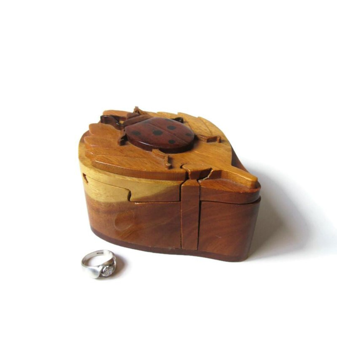 Ladybug Wooden Puzzle Jewelry Box; Ladybug Box, Wooden Jewelry Box ...