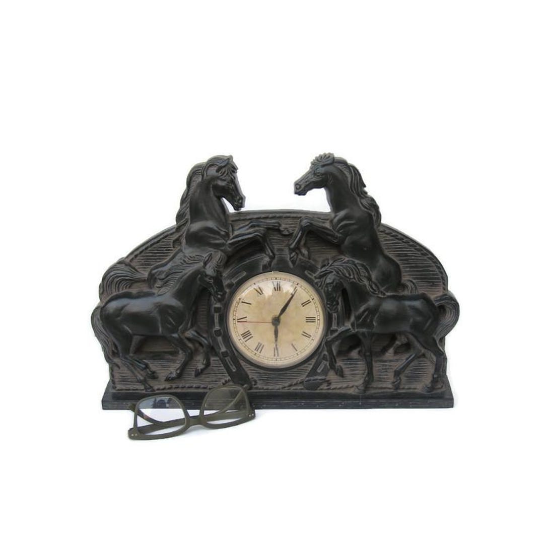 Home Interiors & Gifts Horses Wall Clock #5021; Cowboy Clock, Farmhouse ...