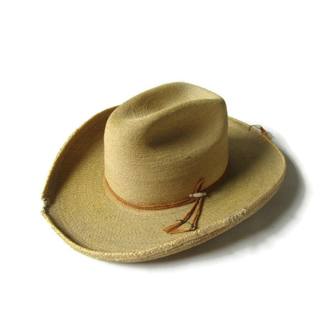 Plaited Palm Boho Cowboy Hat, Size 55 US Size 6 7/8, Alta Calidad Hat ...