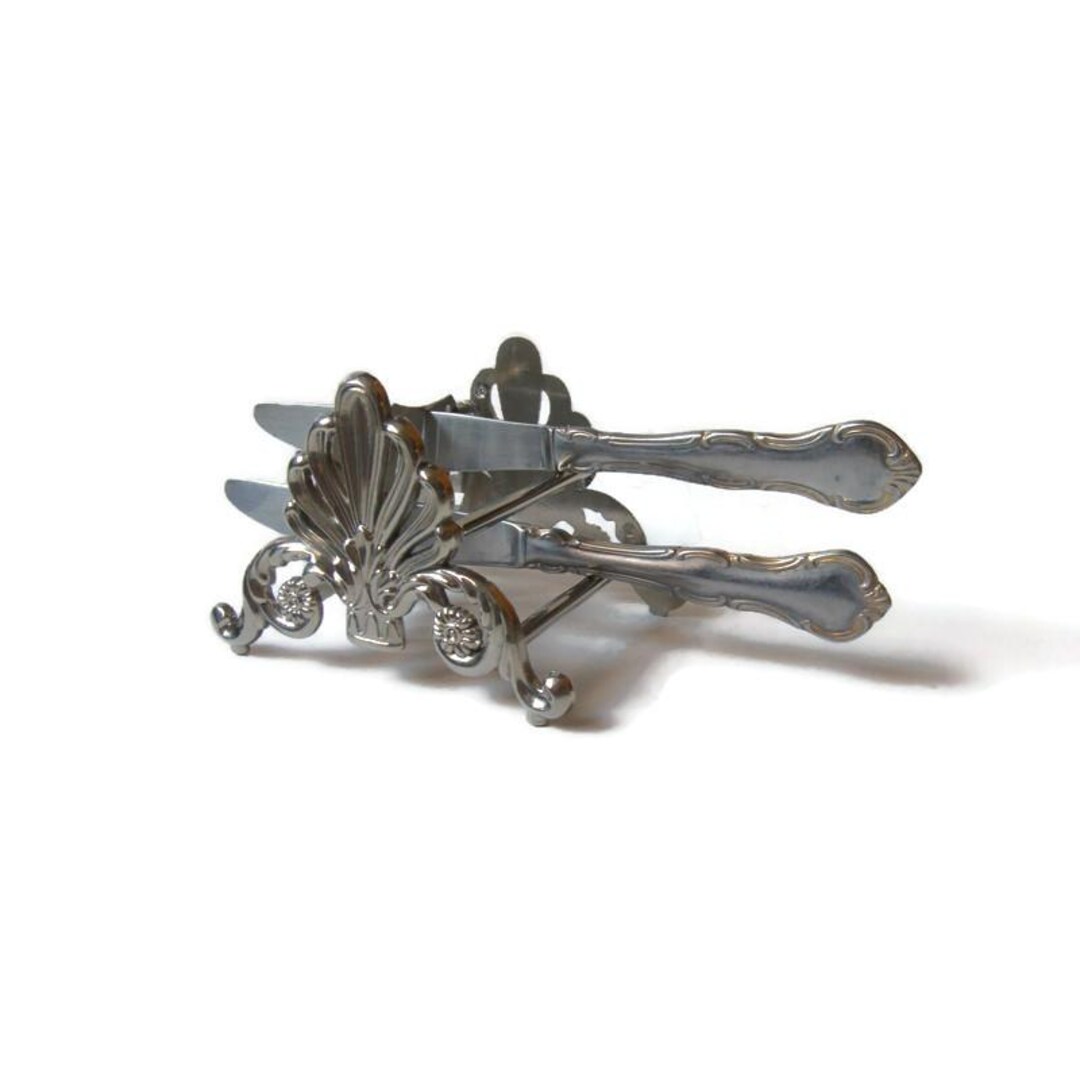 Leonard Silver 12 Place Setting Knife Rest, 1969-1978; Silver Plate ...
