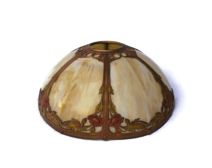 Antique Slag/stained Glass Art Nouveau Lampshade; Arts & Crafts ...