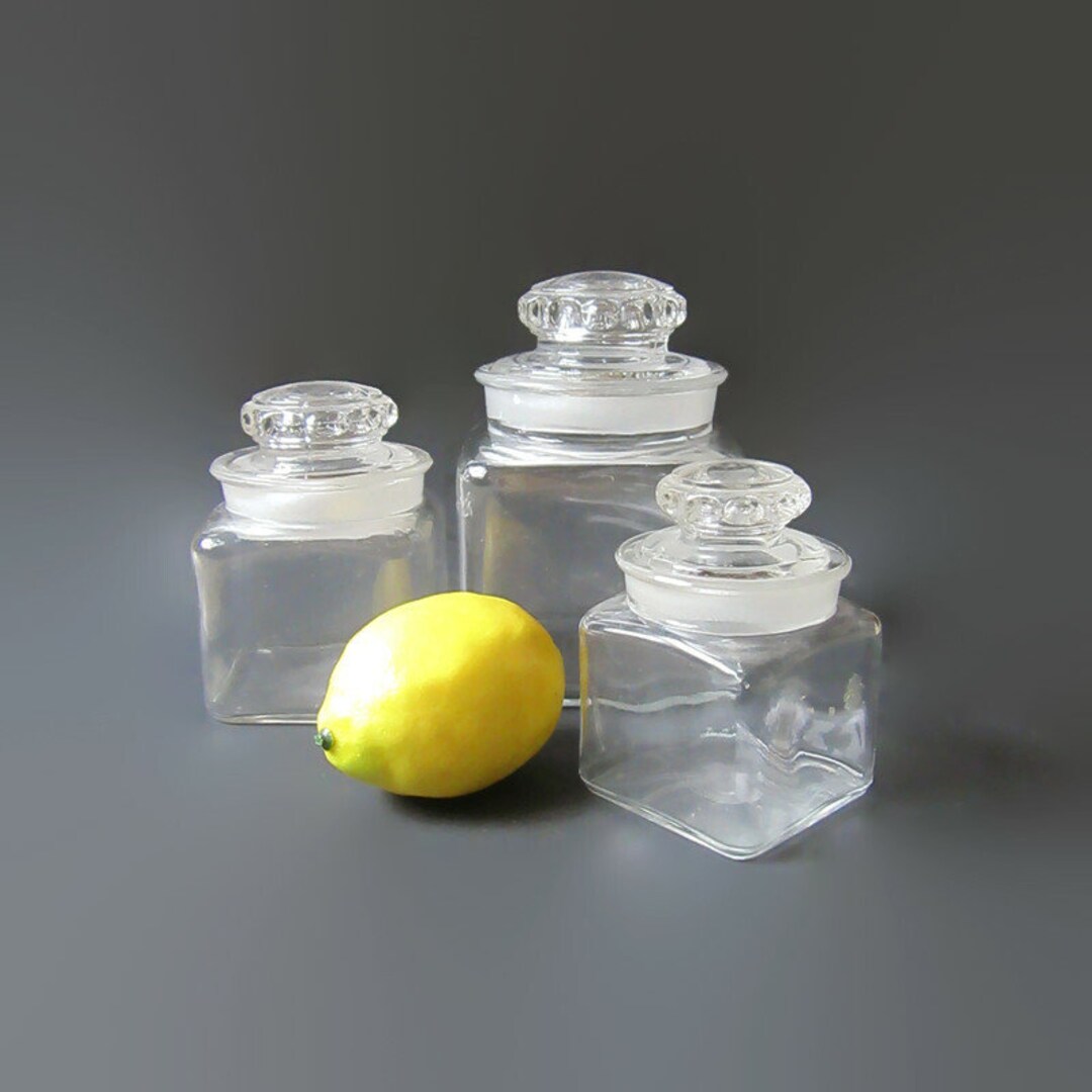 Glass Canisters; Canister, Kitchen Canister, Storage Canister, Vintage ...