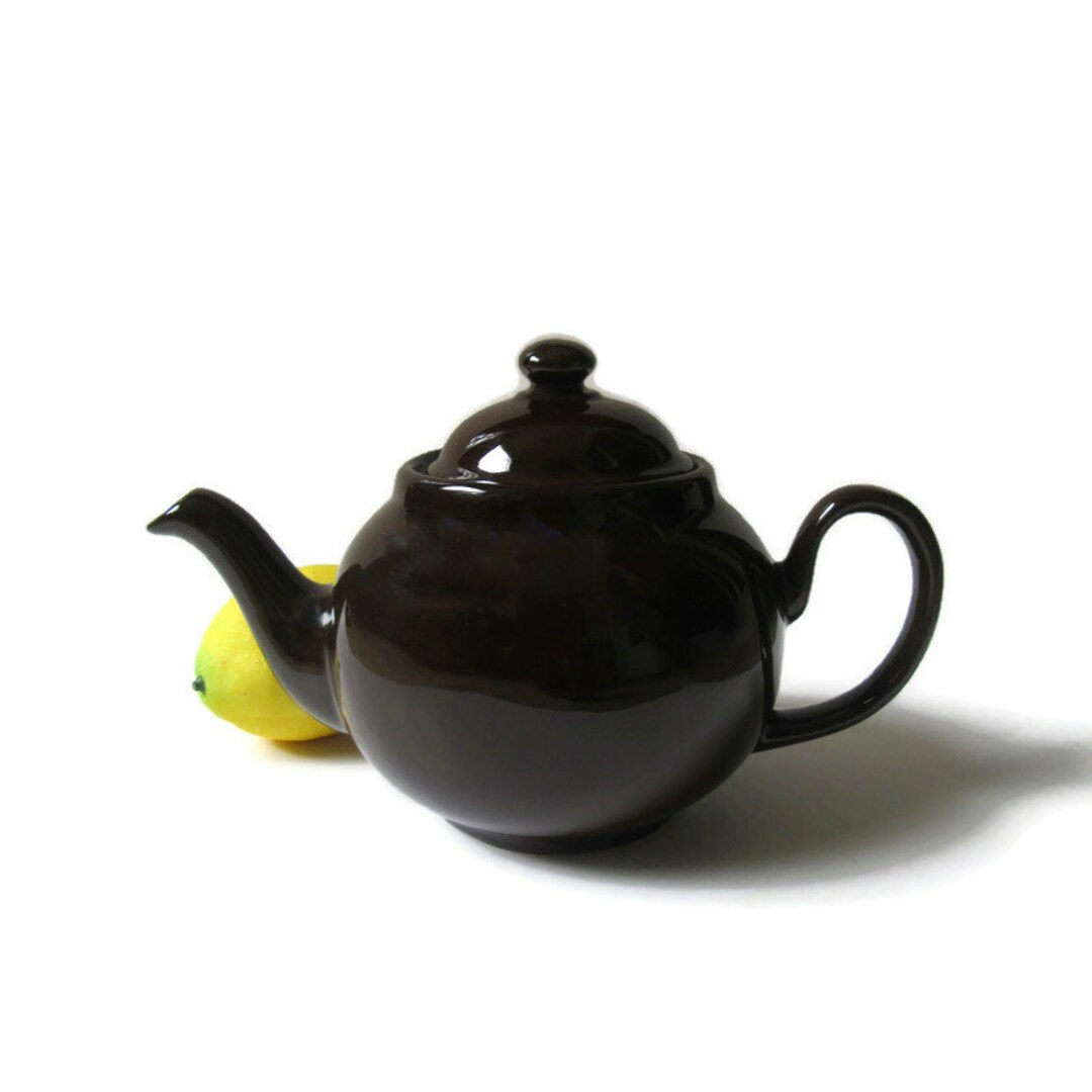 Teapot, Made in England; Brown Teapot, Chocolate Brown Teapot, Pottery ...