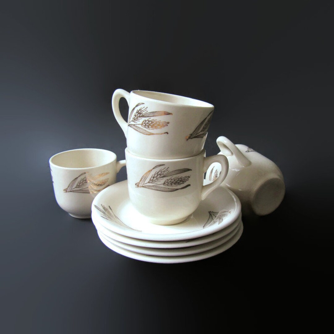 Demitasse Set of Four; Demitasse Cup & Saucer Set, Demitasse Cups ...
