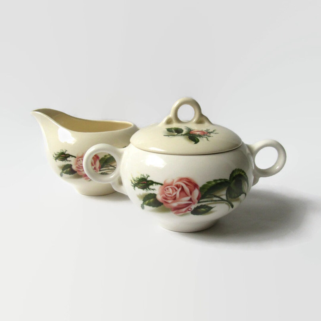 Universal Ballerina Moss Rose Cream & Sugar Set, 1950's; Ballerina Moss ...