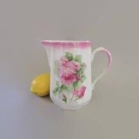 Vintage Lusterware Medium Sized Pitcher, Rose Motif, Fancy Handle ...