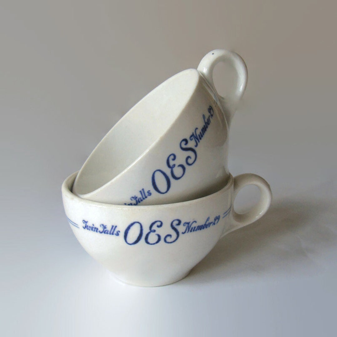 OES (order of the Eastern Star) Coffee Cups, Set of Two; OES Twin Falls ...