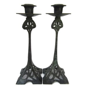 Art Nouveau Candle Sticks Jugendstil Candle Sticks, Freeform Candle ...