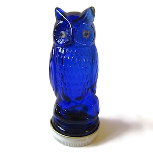 Victory Glass Co Cobalt Blue Candy Container, 1920's; Victory Glass Owl ...