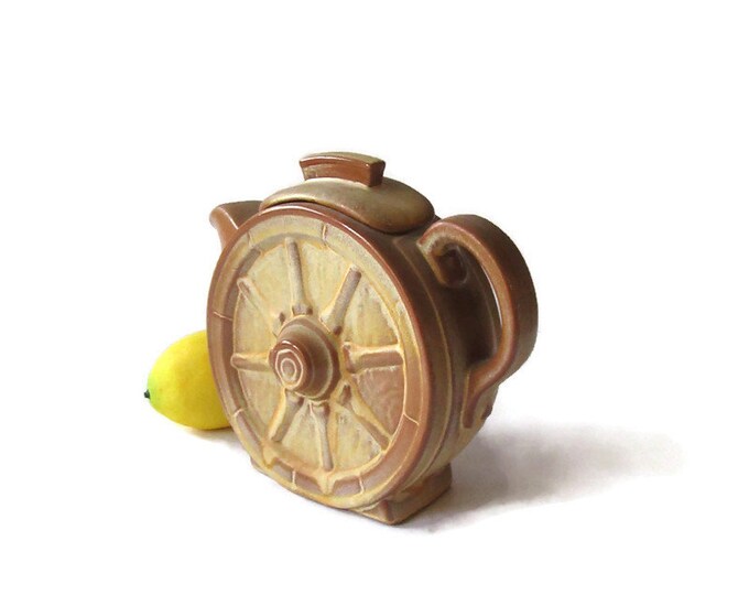 Frankoma Desert Gold Wagon Wheel Teapot 94T; Farmhouse Teapot, Ranch ...