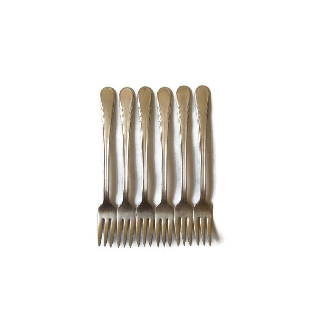 Antique Cocktail/seafood Forks, Set of 6; Cocktail Forks, Seafood Forks ...