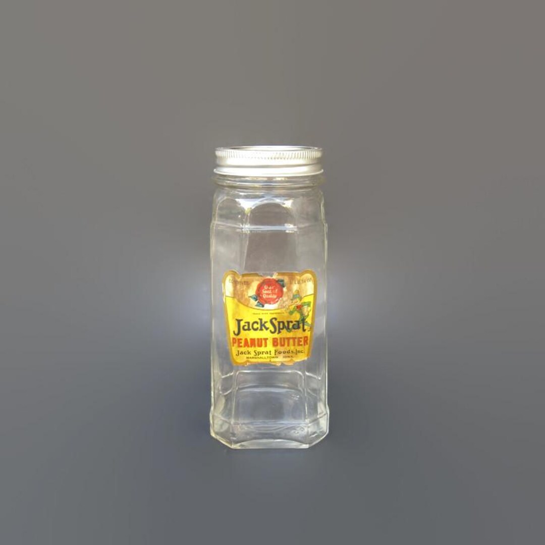 Jack Sprat Peanut Butter Jar Jack Sprat Food Jar, Art Deco Food Jar, Vintage Food Jar, Vintage ...