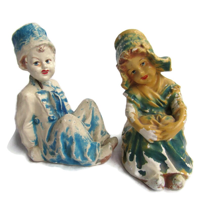 Vintage Chalkware Figurines Dutch Boy & Girl Chalkware - Etsy