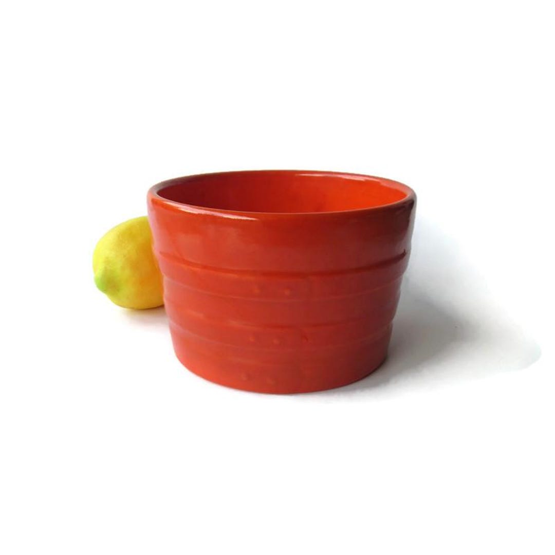 Bauer Pottery Original Red Orange Bowl/canister, Early 1930's; Bauer ...