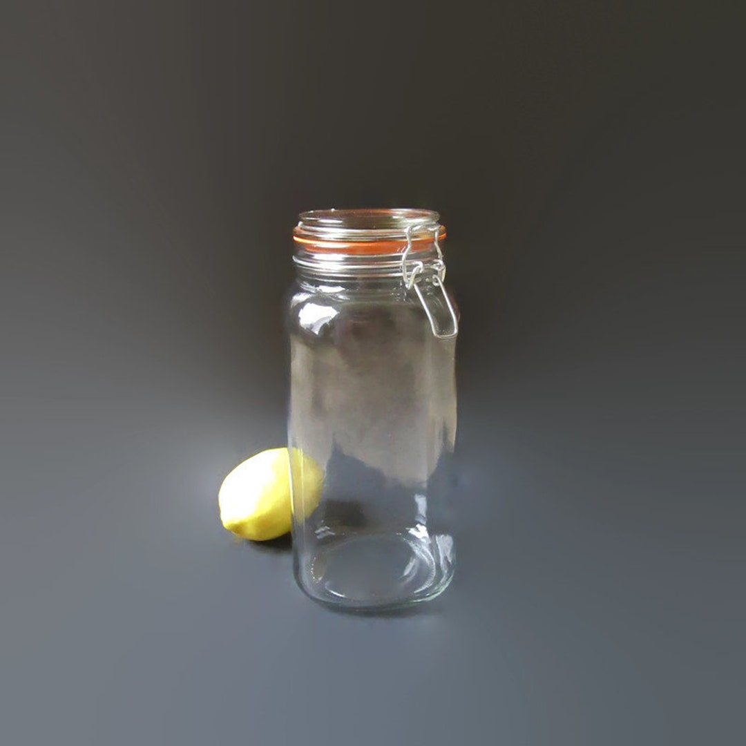 Glass Jar With Locking Bail Lid Large Glass Jar, Tall Glass Jar, Food ...