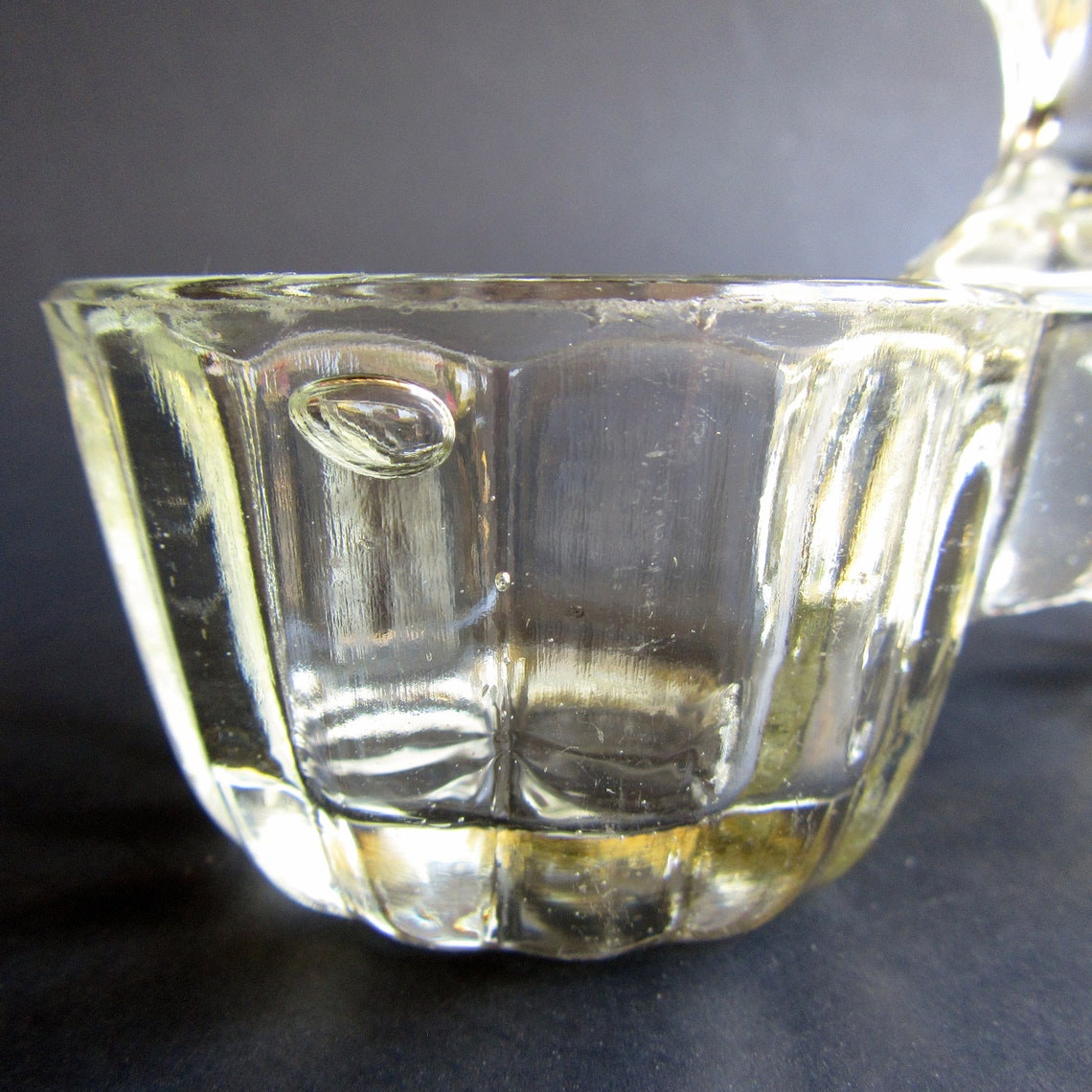 Double Master Pressed Glass Salt Cellar; Salt Cellar, Salt Dip, Double ...