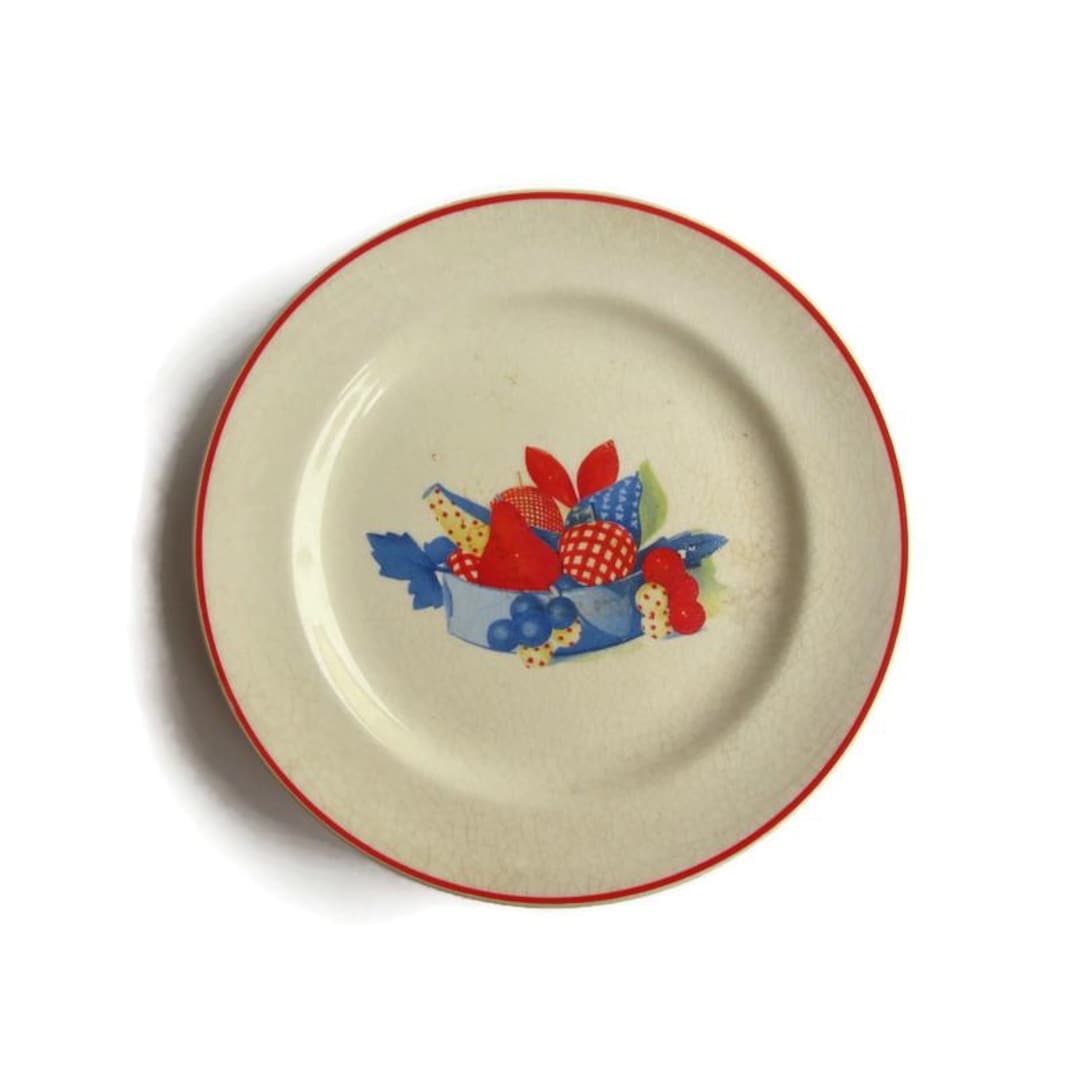 Universal Pottery Calico Fruit Bread & Butter Plates, 1946-47 ...