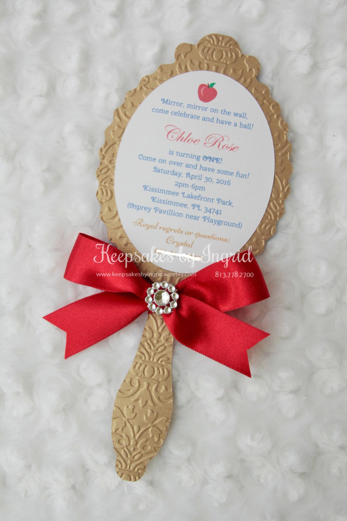 Woodland Princess Hand Mirror Invitation - Etsy