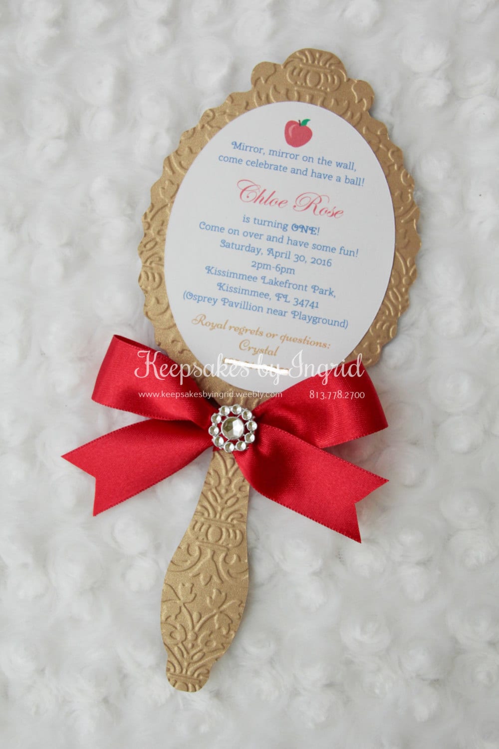 Woodland Princess Hand Mirror Invitation - Etsy