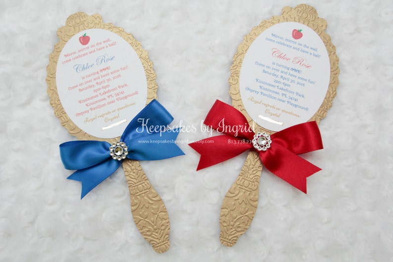 Woodland Princess Hand Mirror Invitation - Etsy