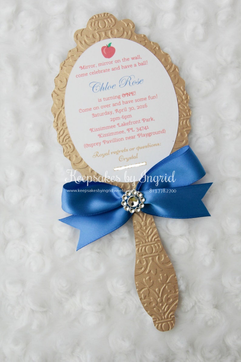 Woodland Princess Hand Mirror Invitation - Etsy