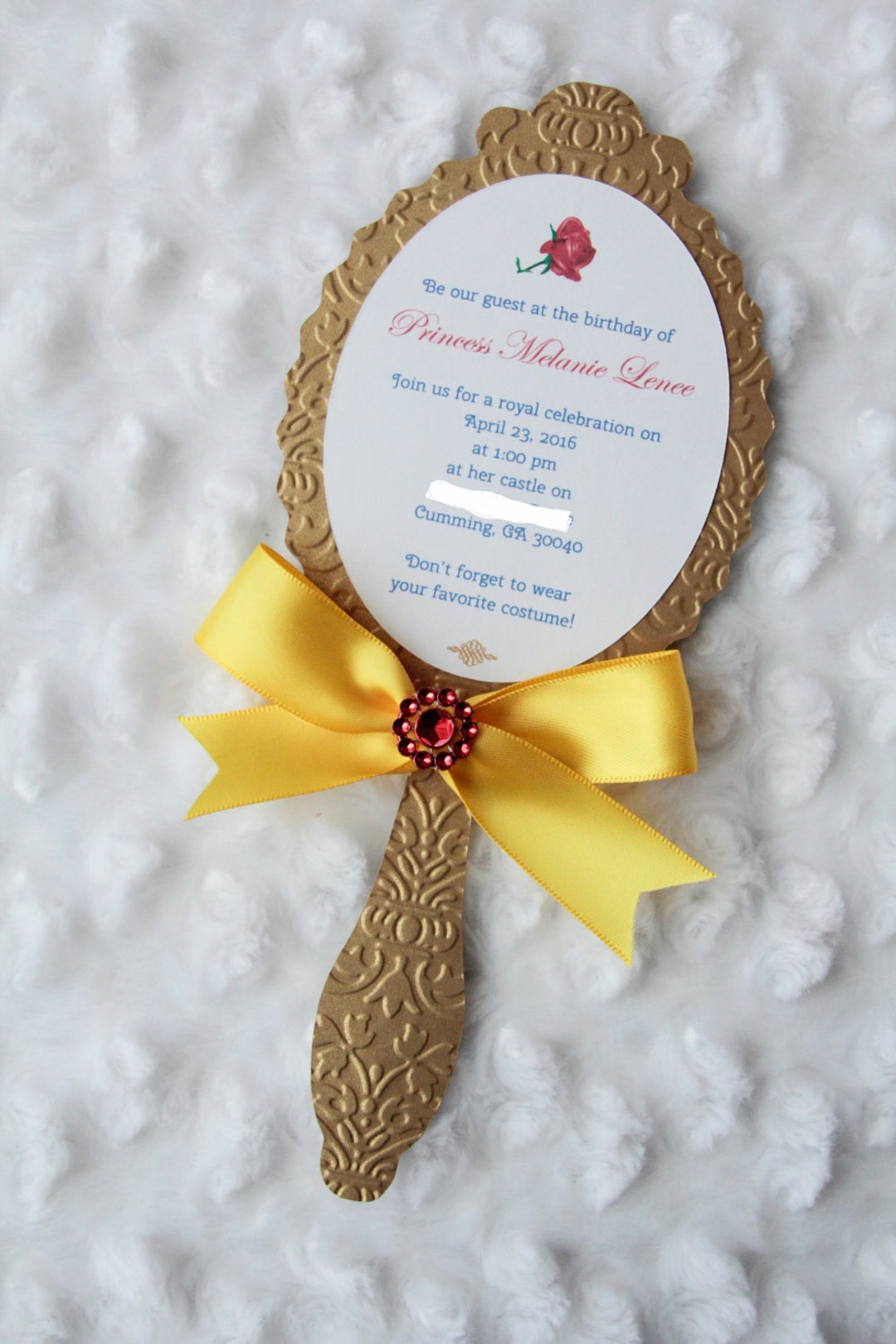 Beauty Princess Hand Mirror Invitation - Etsy