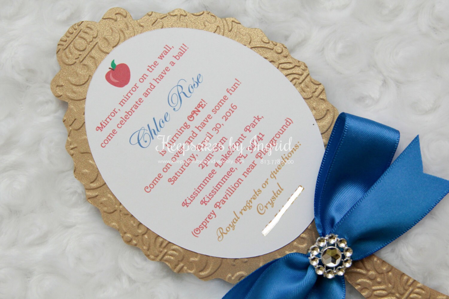 Woodland Princess Hand Mirror Invitation - Etsy